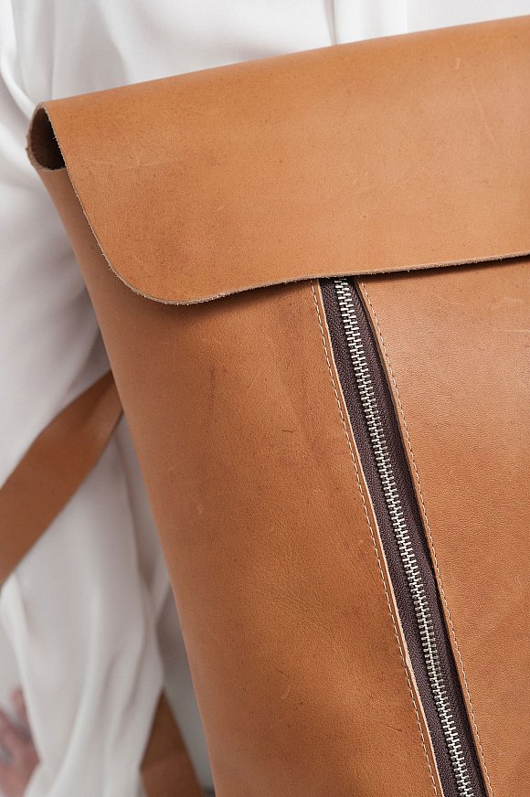 Simple Leather Backpack - Gessato