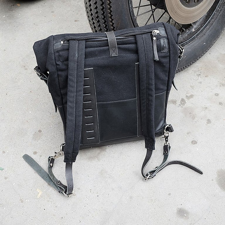 Minimalist All-Black Biker’s Backpack - Gessato